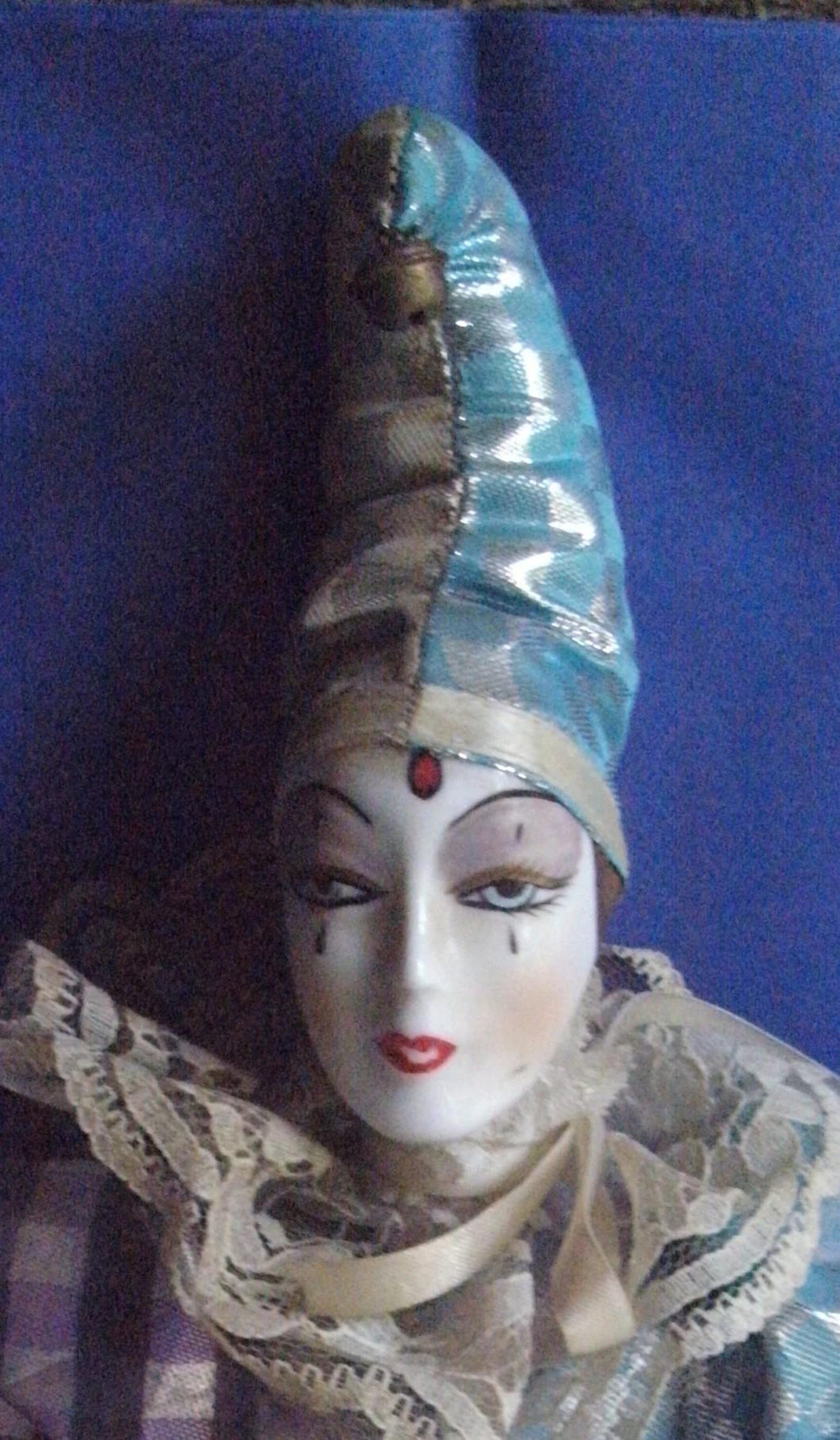 1980s Gorg. Vtg.pierrot Clown/jester/harlequin-main Body Stuffed.feet ...