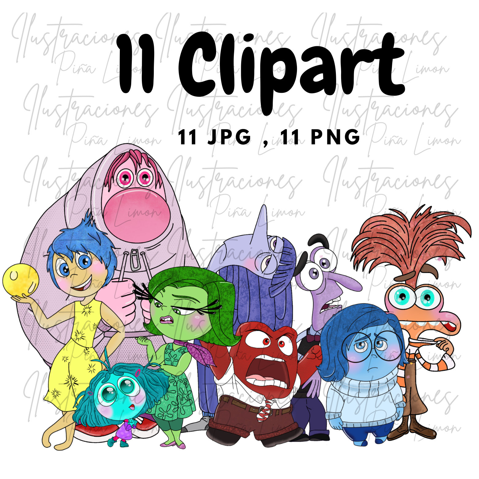 Inside Out 2, Intensamente 2 Del Reves, 1 Clipart PNG Y 11 Clipart JPG ...
