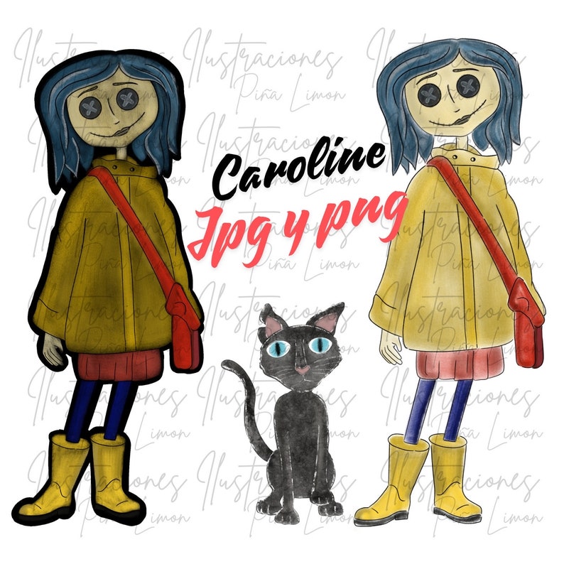 Caroline PNG imágenes con gato, clipart PNG clipart JPG acuarela ...