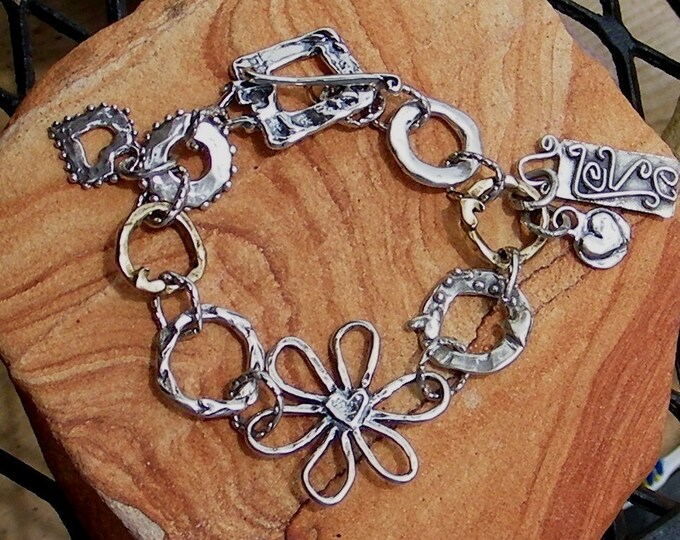 Handcrafted Artisan Sterling Silver Link Bracelet - Etsy