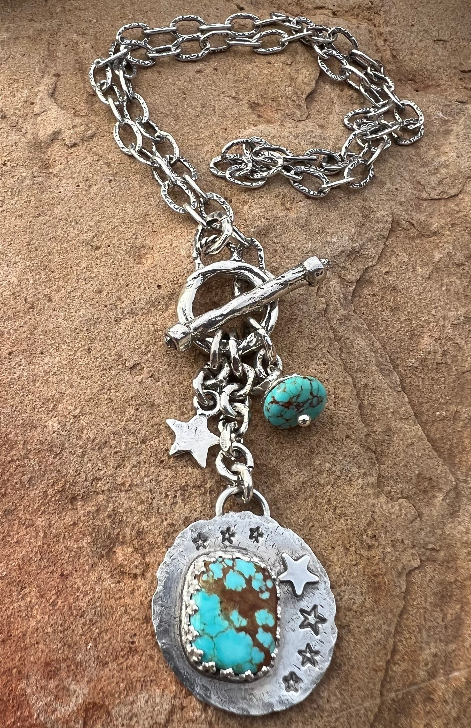 Number 8 Turquoise Necklace Artisan Sterling Silver Design. - Etsy