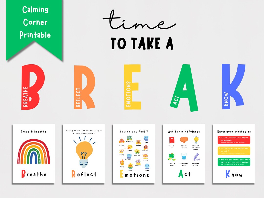 Calming Corner Posters, Feelings Wheel, Homeschool Learning Bundle ...