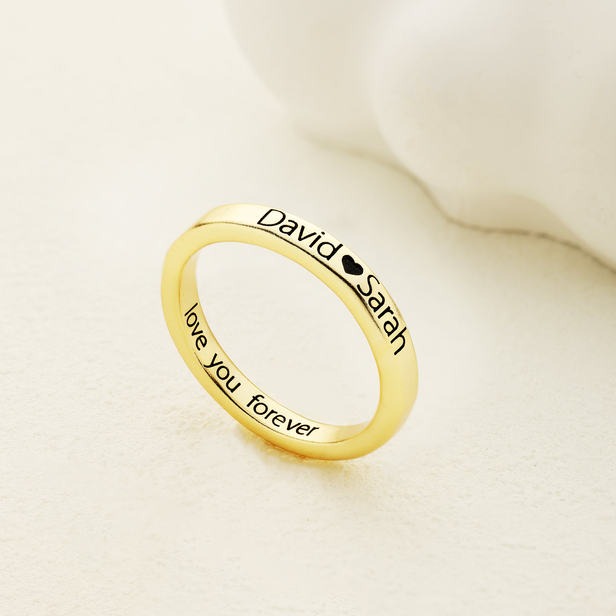 Custom Name Ring, Personalized Couple Rings, Engraved Ring, Anniversary ...