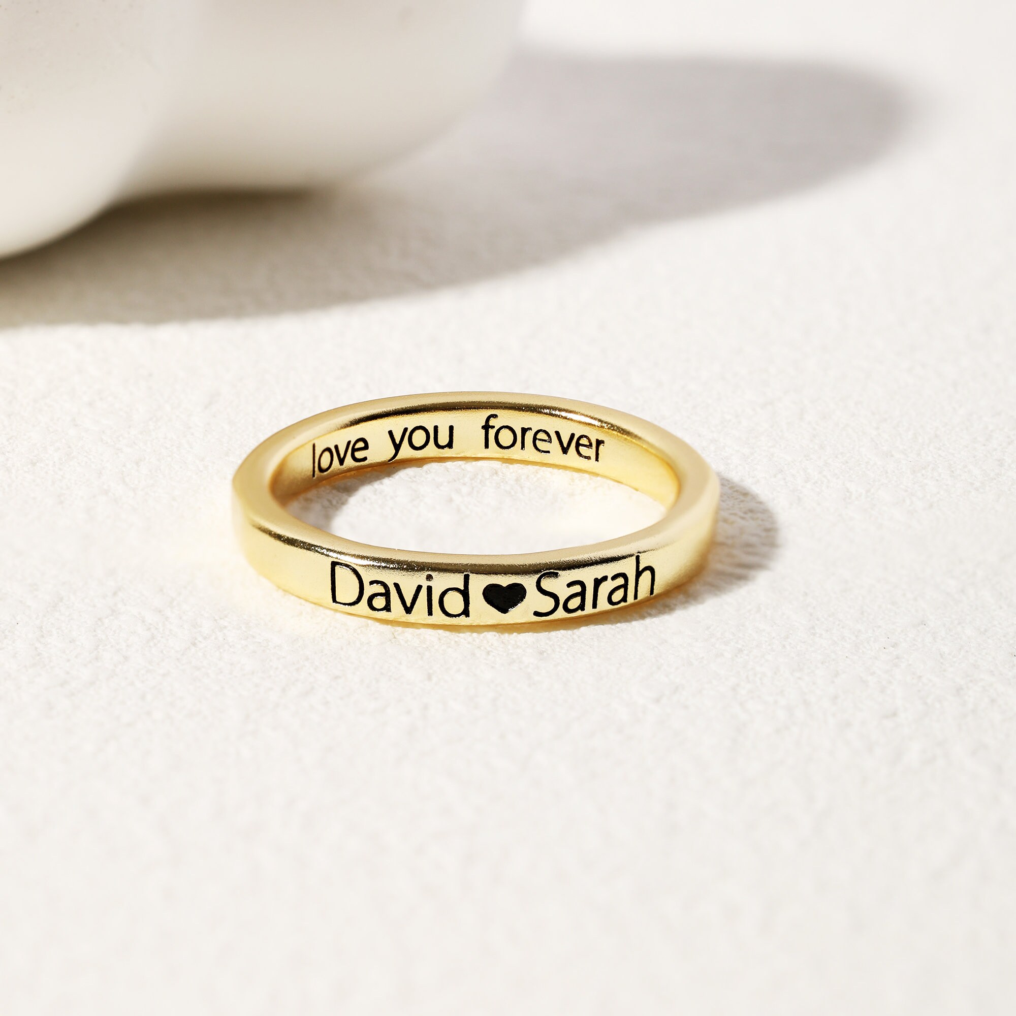 Custom Name Ring, Personalized Couple Rings, Engraved Ring, Anniversary ...