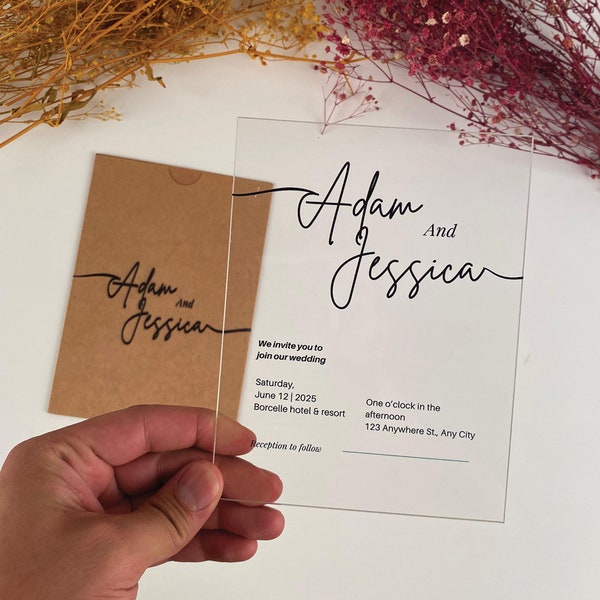 Transparent Wedding Invitation - Etsy
