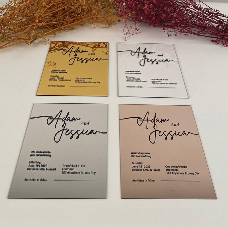 Elegant Transparent Plexi Wedding Invitation Plexiglass Stylish ...