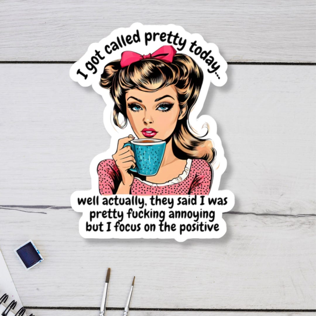 Funny Sarcastic Pop Art Girl Vinyl Decal - Edgy Laptop Sticker - Etsy