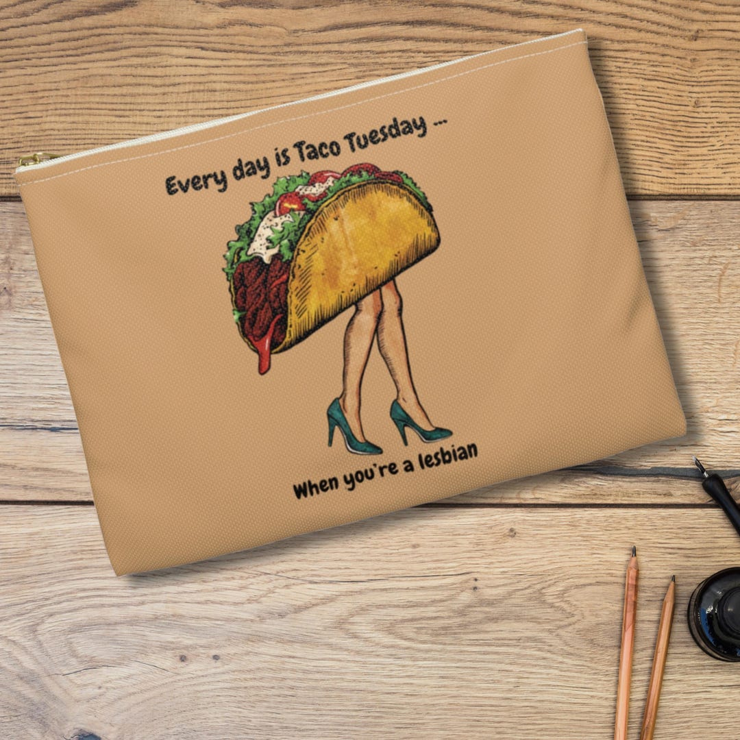 Funny Zippered Pouch With Quirky Taco Girl Design, Makeup and Travel ...