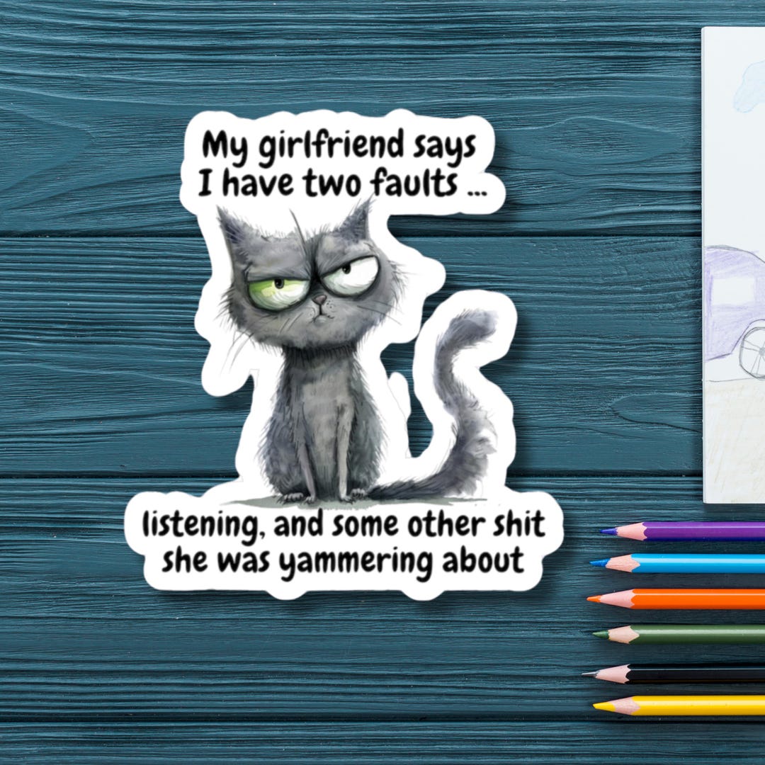 Snarky Cat Vinyl Decal: Funny Girlfriend Quote Sticker - Etsy