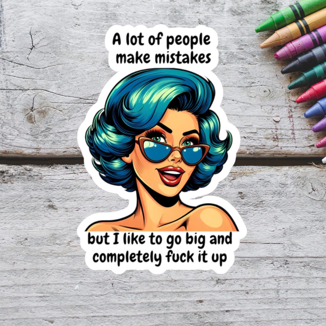 Attitude Sticker Funny Pop Art Woman Vinyl Decal for Decorating ...