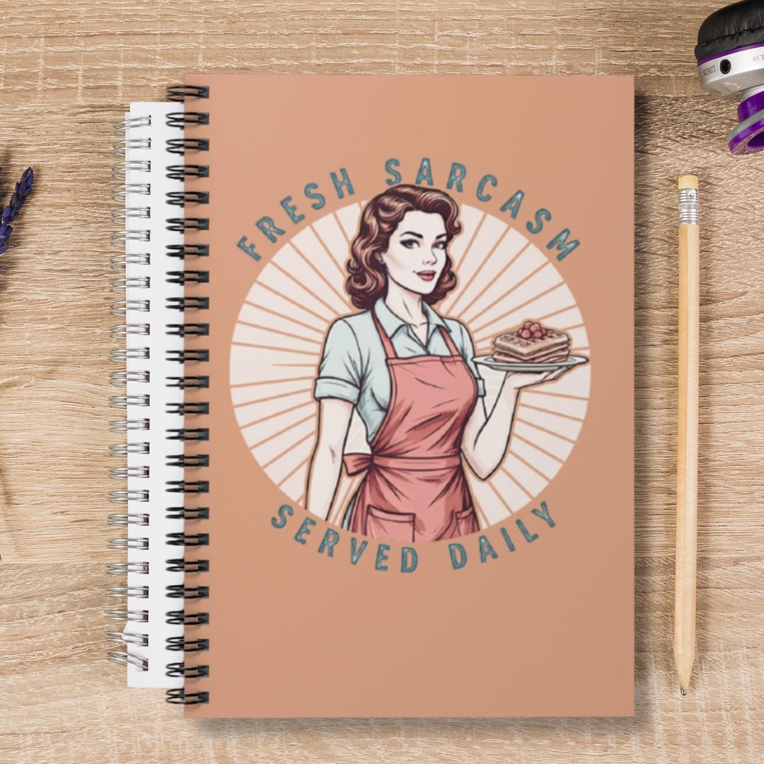 Sarcastic Humor Journal: Retro Woman Spiral Notebook - Etsy