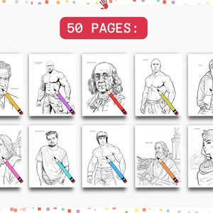 Famous People Coloring Pages | 50 Pages | Educational Book for Kids and ...