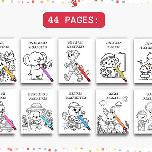 Animals in the Profession Coloring Pages | Educational Coloring Book ...