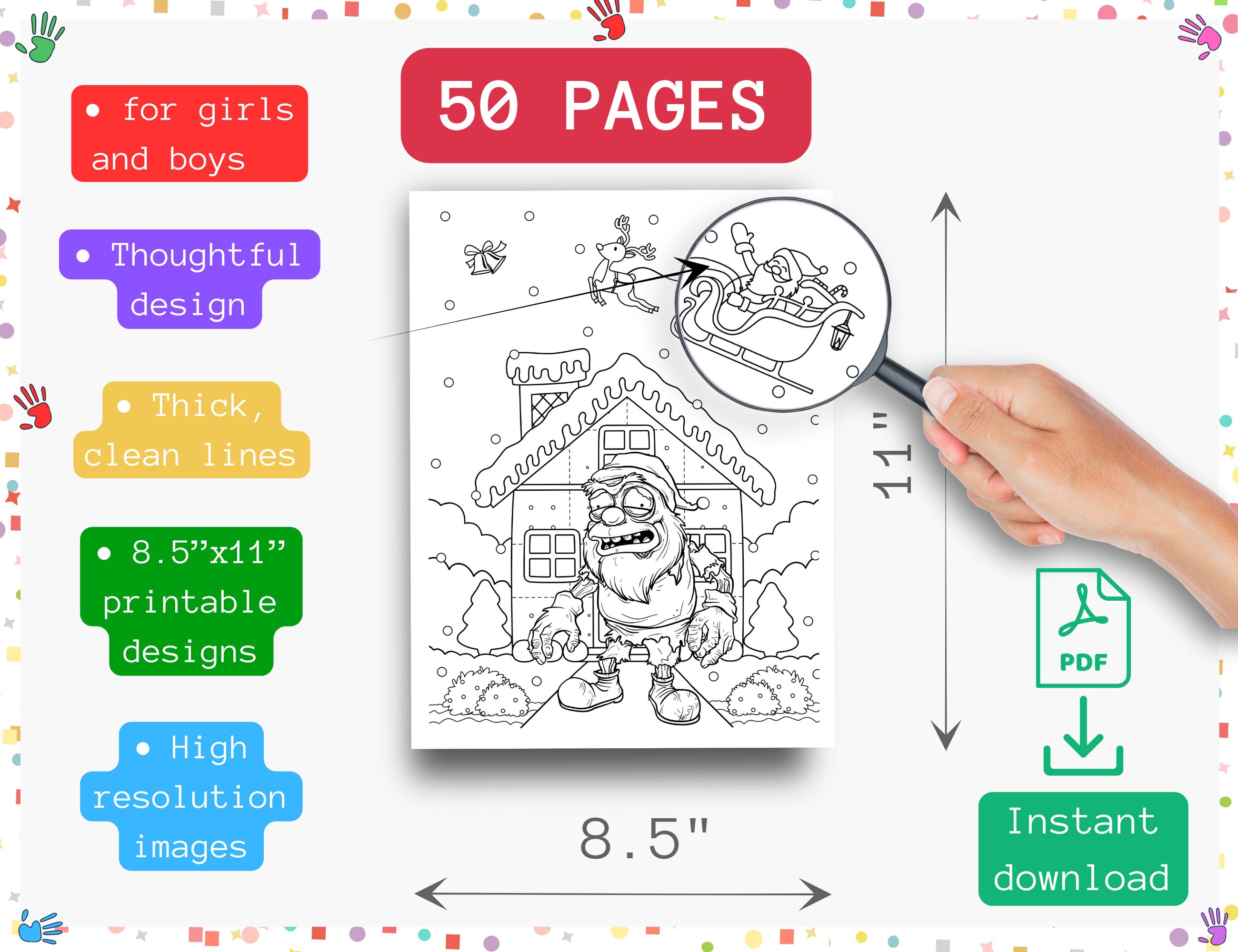 CUTE MONSTERS Coloring Book | Coloring Pages for Kids and Adults | 50 ...