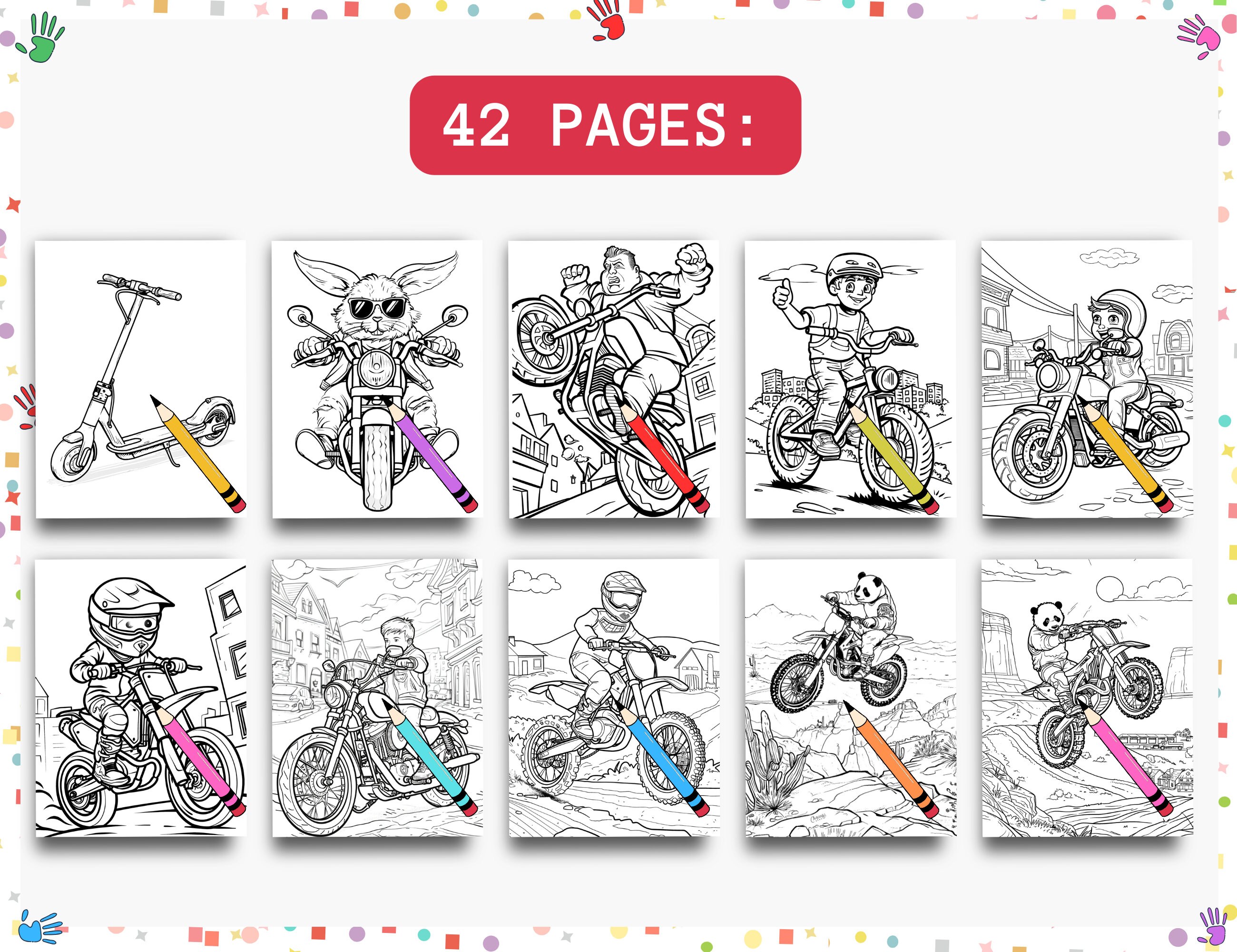Motorcycles Coloring Pages | Active Coloring Book for Kids and Adults ...