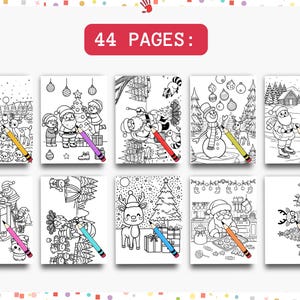 Merry Christmas Coloring Book | 44 Pages | Cute Coloring Pages for Kids ...