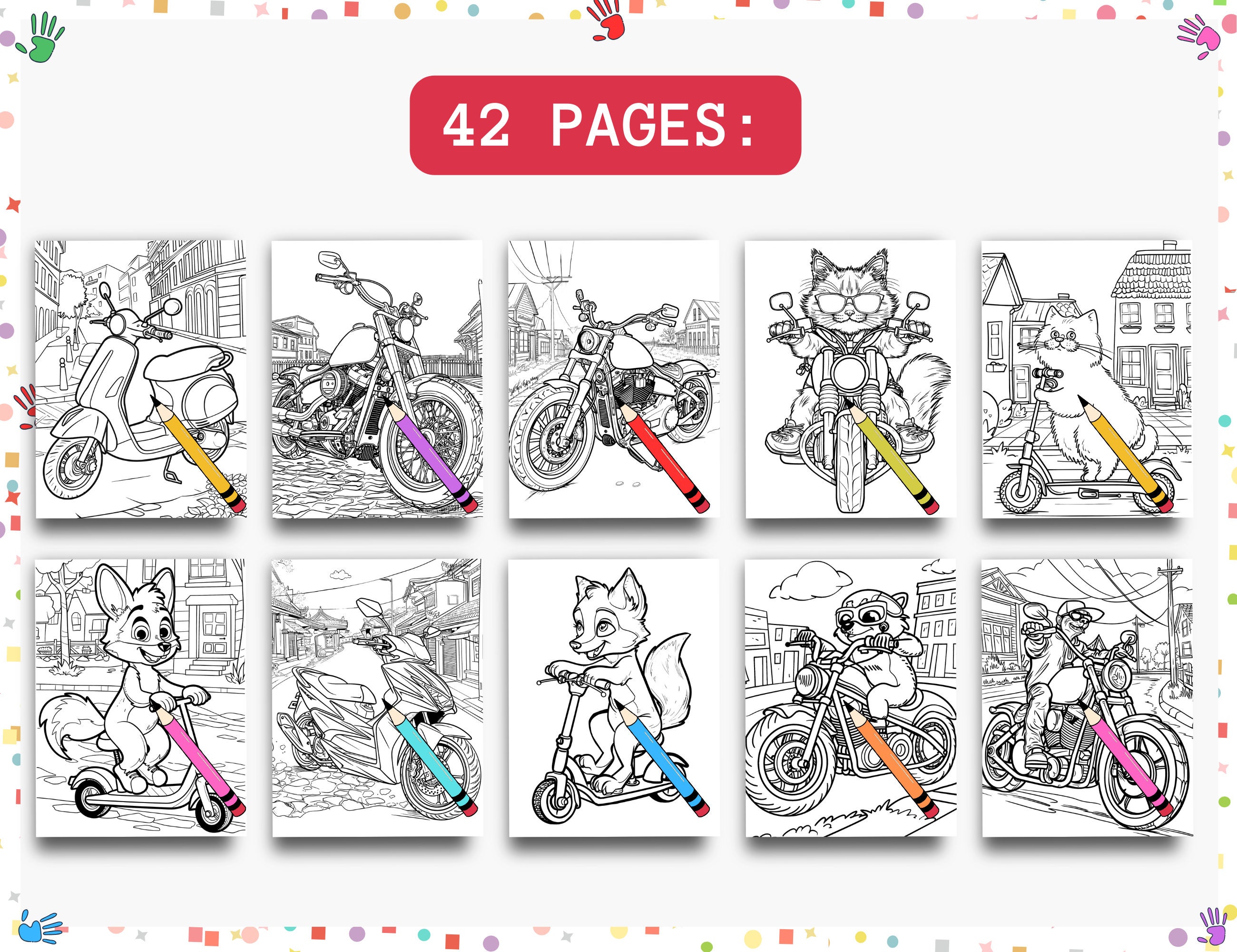 Motorcycles Coloring Pages | Active Coloring Book for Kids and Adults ...