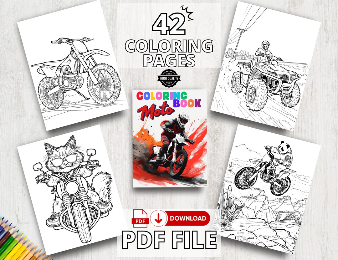 Motorcycles Coloring Pages | Active Coloring Book for Kids and Adults ...