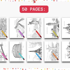 World Wonders Coloring Pages | Stress Relief 50 Pages | Educational ...
