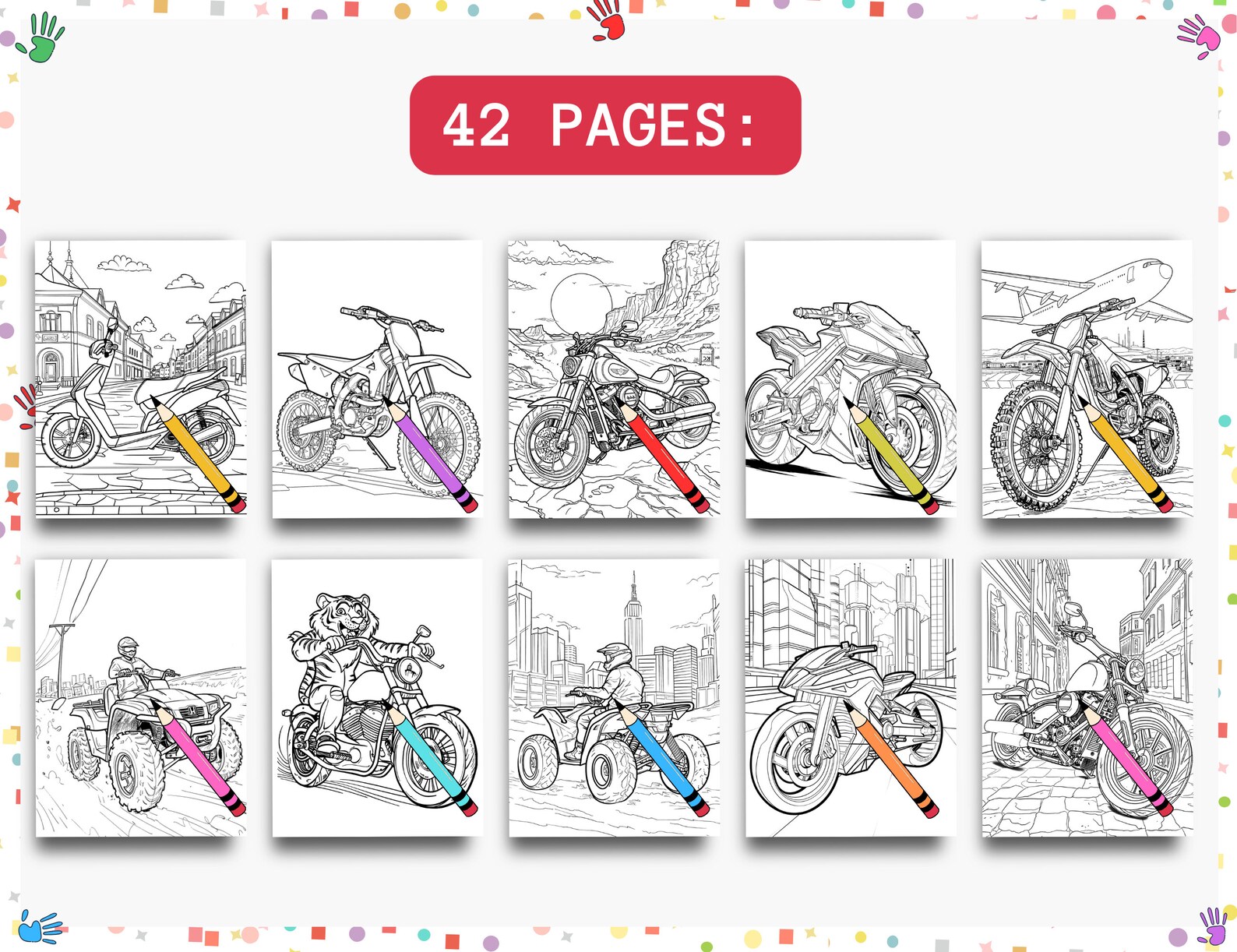 Motorcycles Coloring Pages | Active Coloring Book for Kids and Adults ...