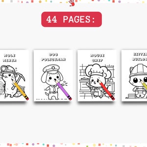 Animals in the Profession Coloring Pages | Educational Coloring Book ...