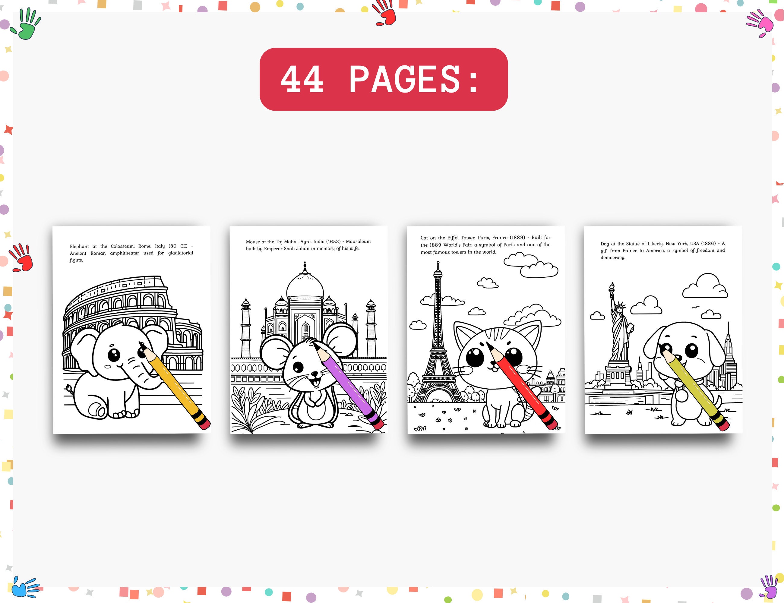 Animals Around the World Coloring Pages | 44 Pages | Educational ...