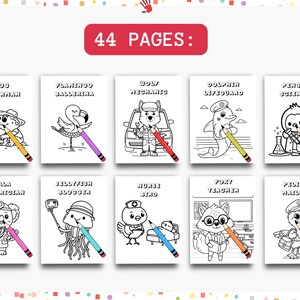 Animals in the Profession Coloring Pages | Educational Coloring Book ...