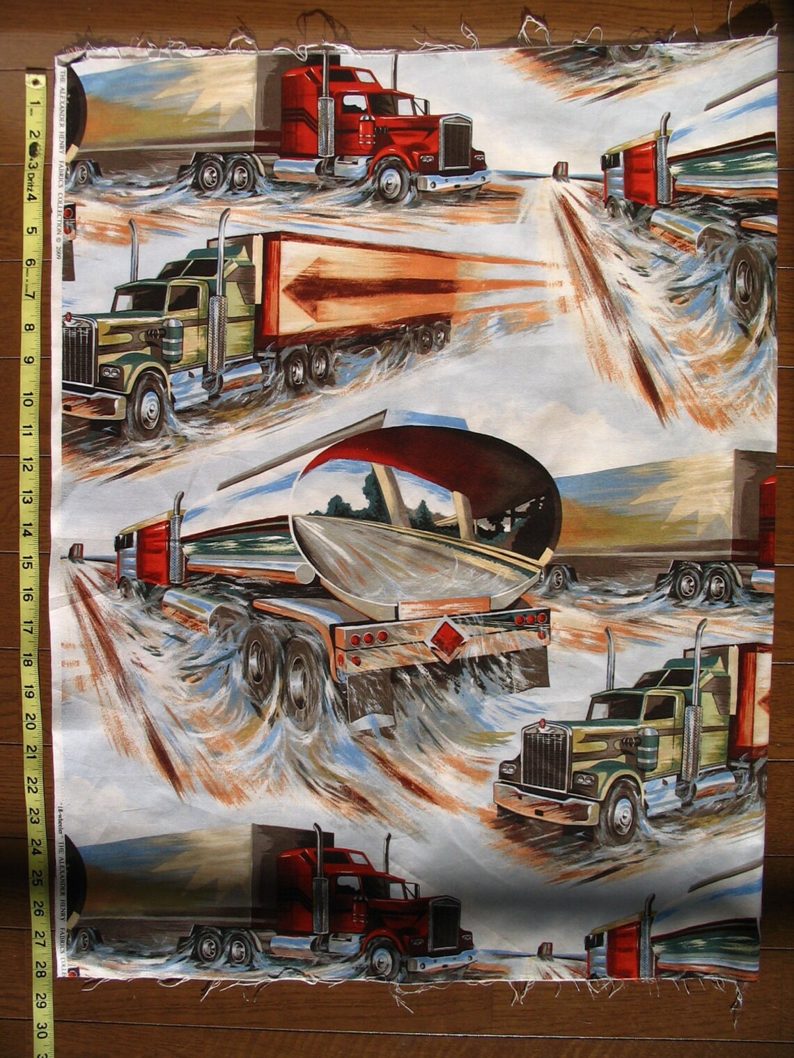 Alexander Henry semi-truck fabric 18-wheeler 3/4 | Etsy