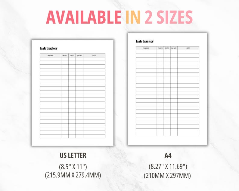 Task Tracker Printable PDF | Task Planner Template | to Do List Canva ...