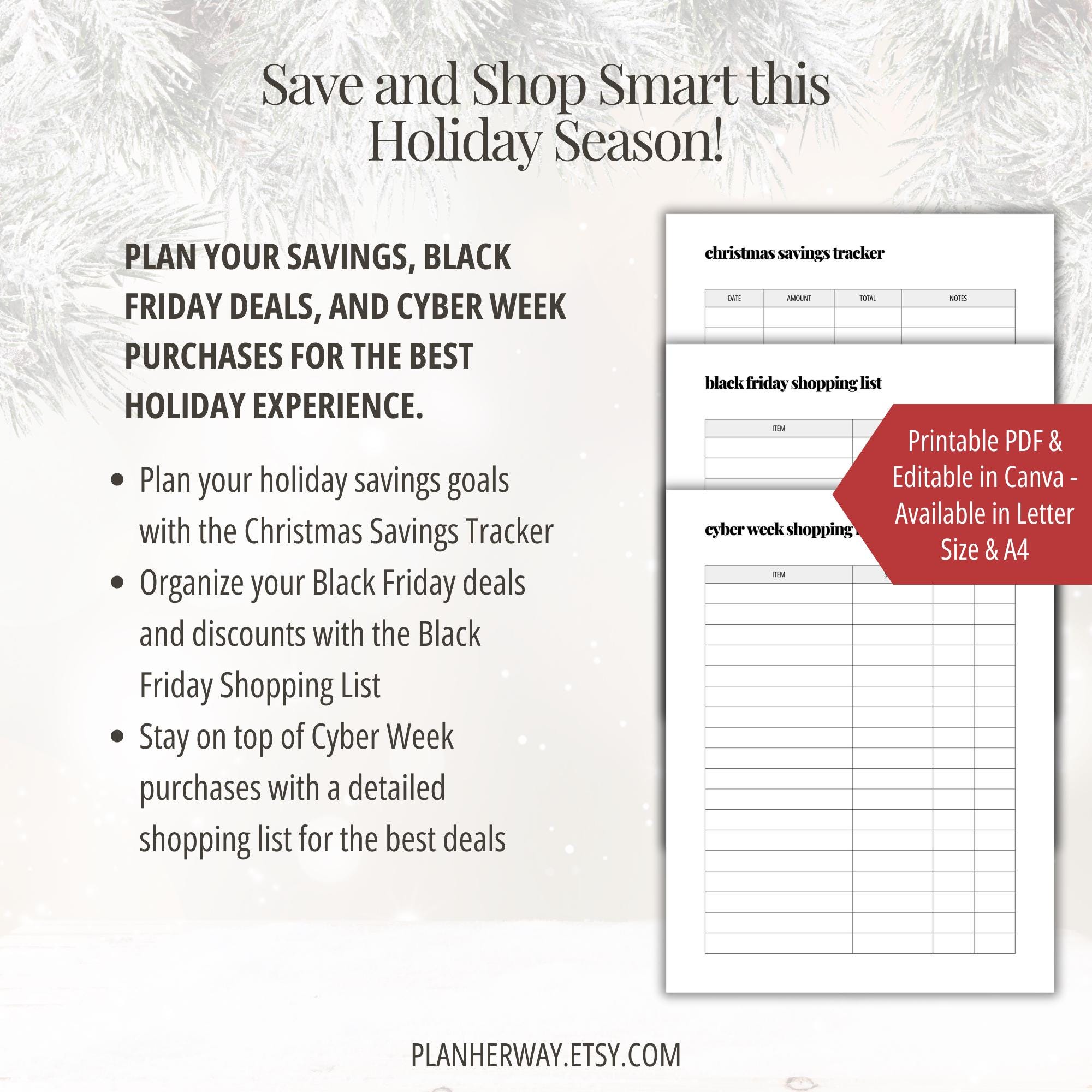 Christmas Planner Printable PDF | Christmas Shopping Tracker ...