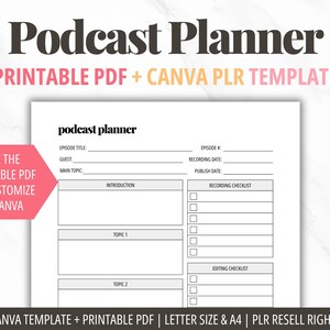 Podcast Planner Printable | Podcast Episode Template | Podcast Tracker ...