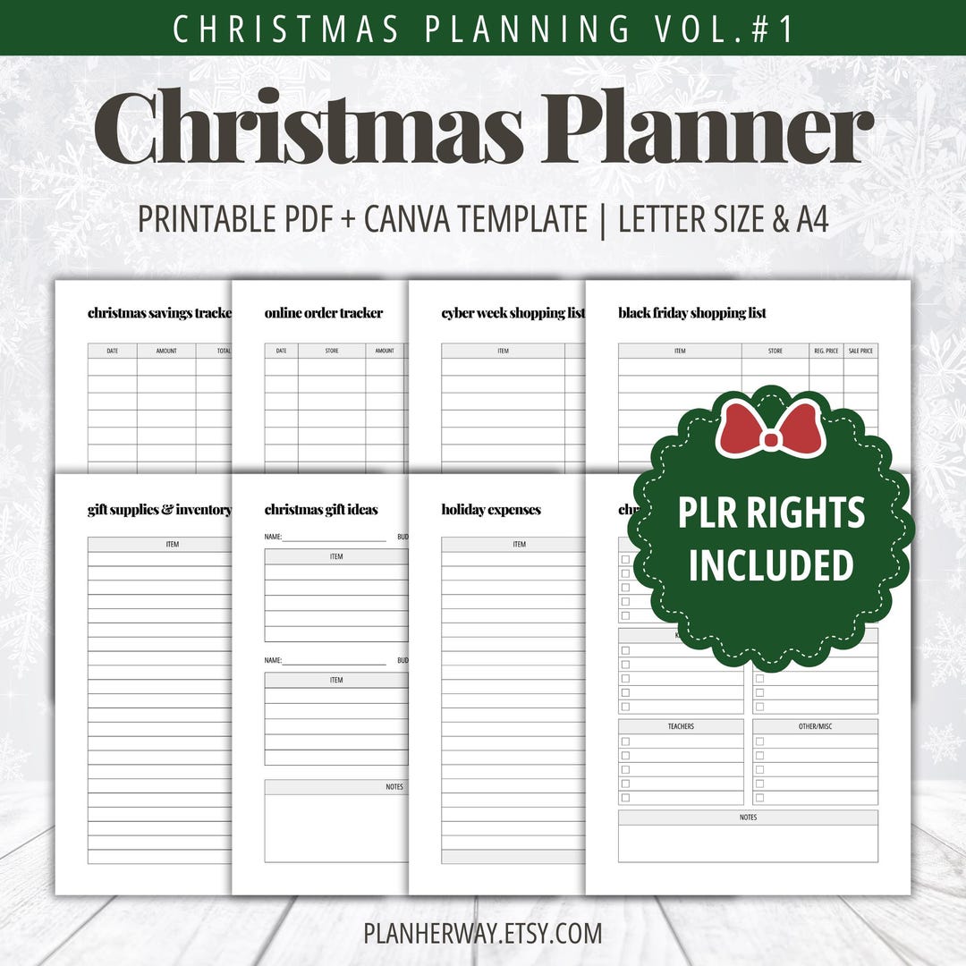 Christmas Planner Printable PDF | Christmas Shopping Tracker ...