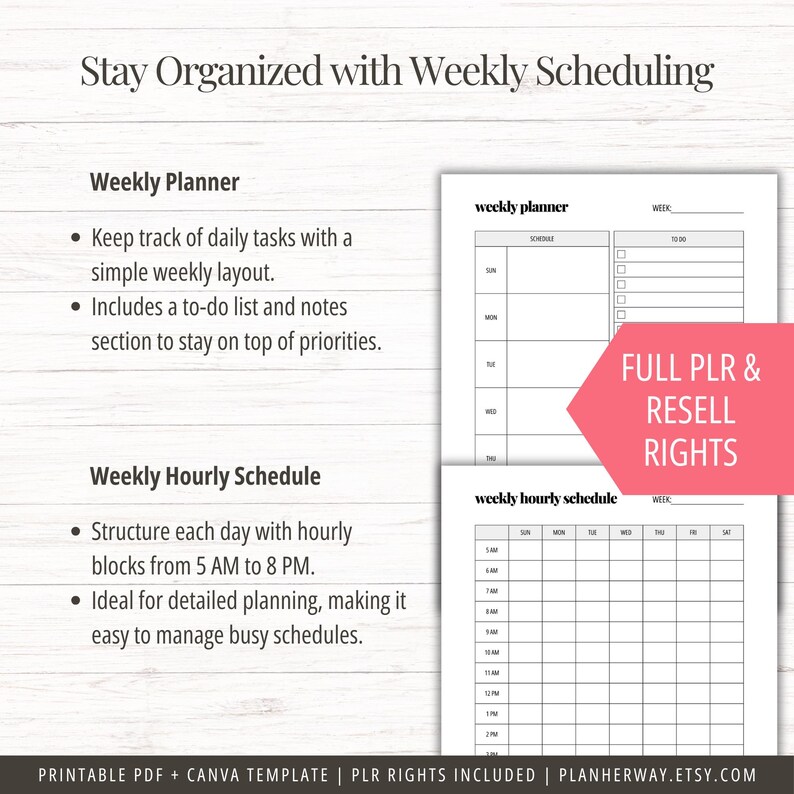 Weekly Planner Pages | Printable Weekly Planner Template Canva ...