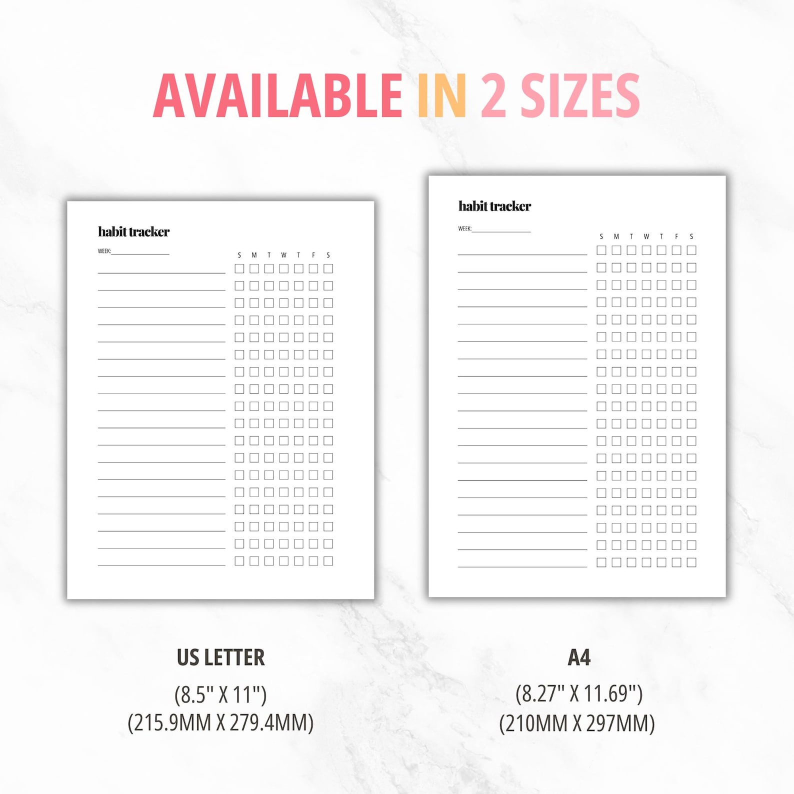 Habit Tracker Printable PDF | Habit Tracker Template Canva PLR | Habit ...