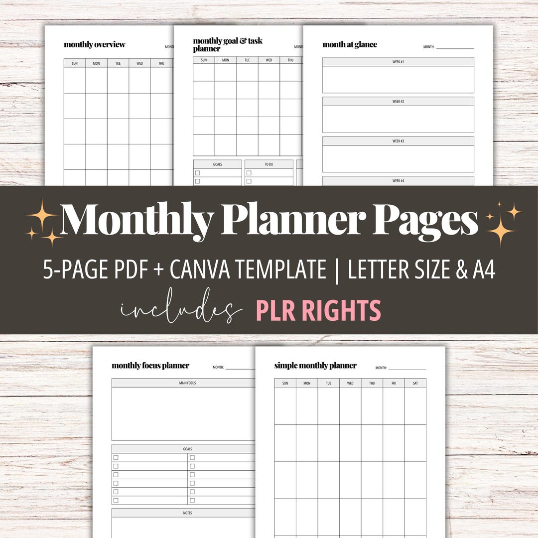 Minimalist Monthly Planner Printable | Monthly Goal Planner | Monthly ...