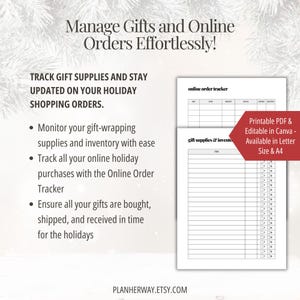Christmas Planner Printable PDF | Christmas Shopping Tracker ...