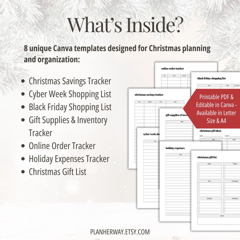 Christmas Planner Printable PDF | Christmas Shopping Tracker ...