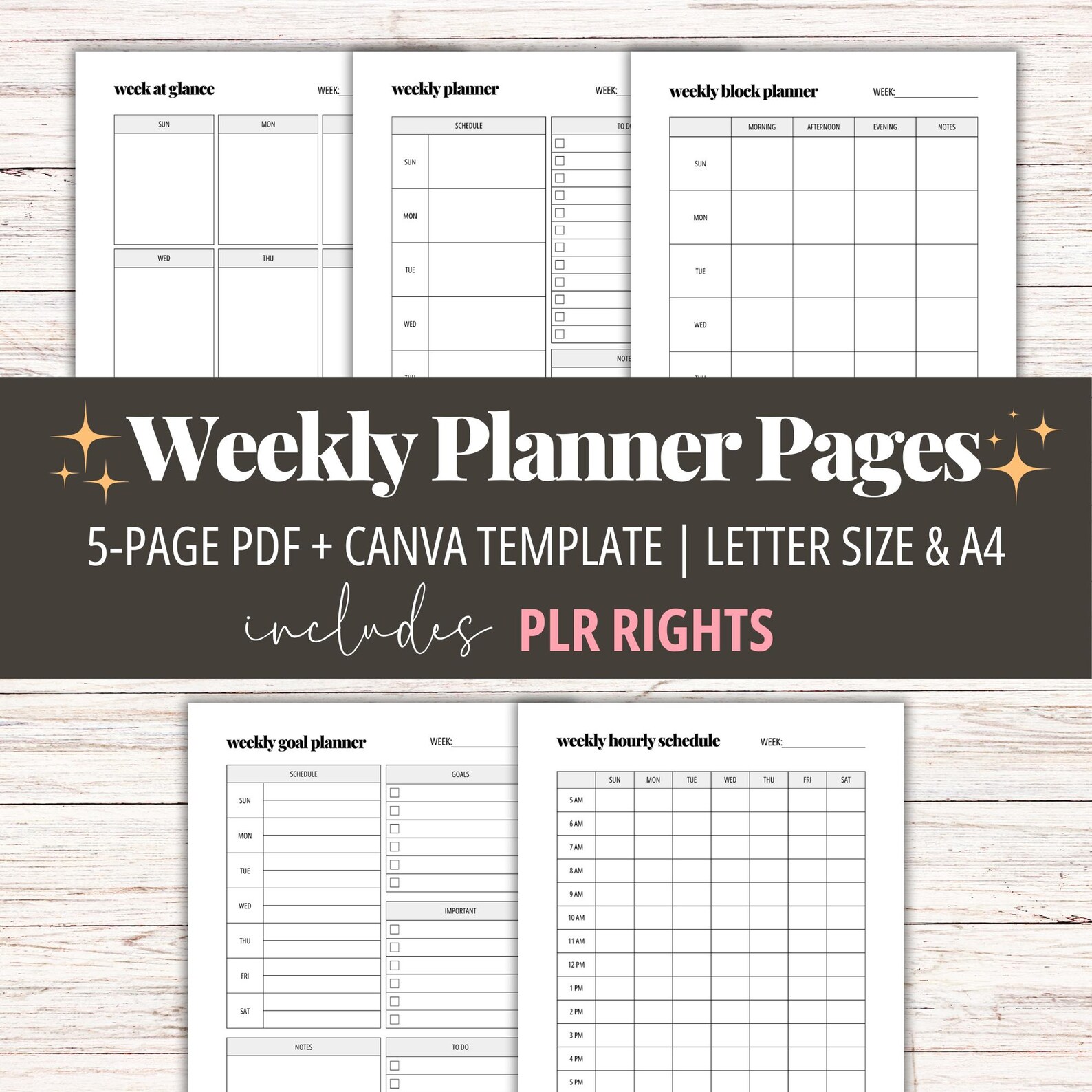 Weekly Planner Pages | Printable Weekly Planner Template Canva ...