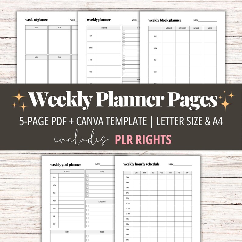 Weekly Planner Pages | Printable Weekly Planner Template Canva ...