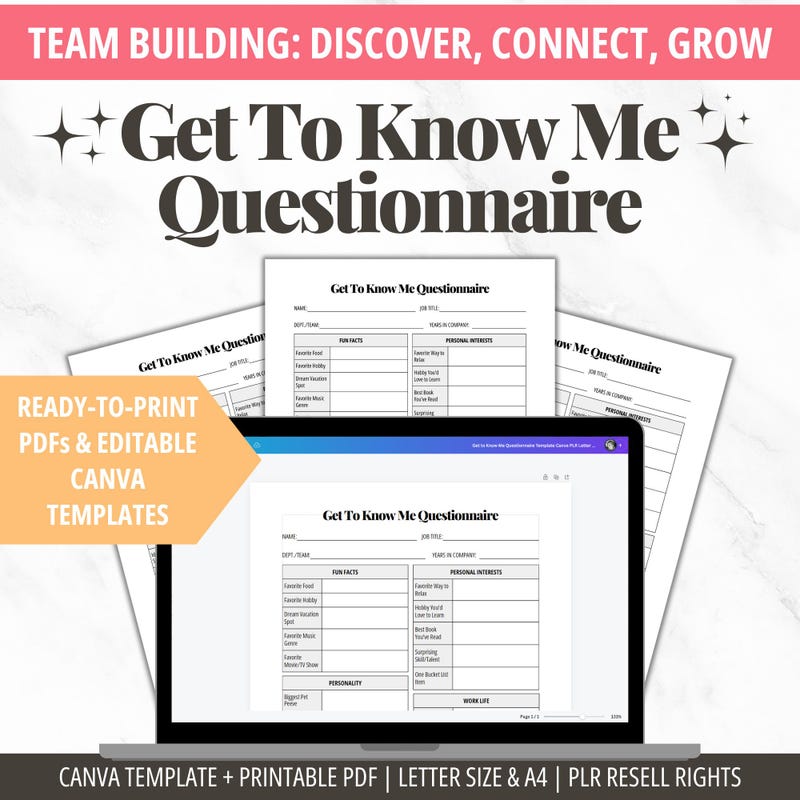 Get to Know Me Employee - Etsy