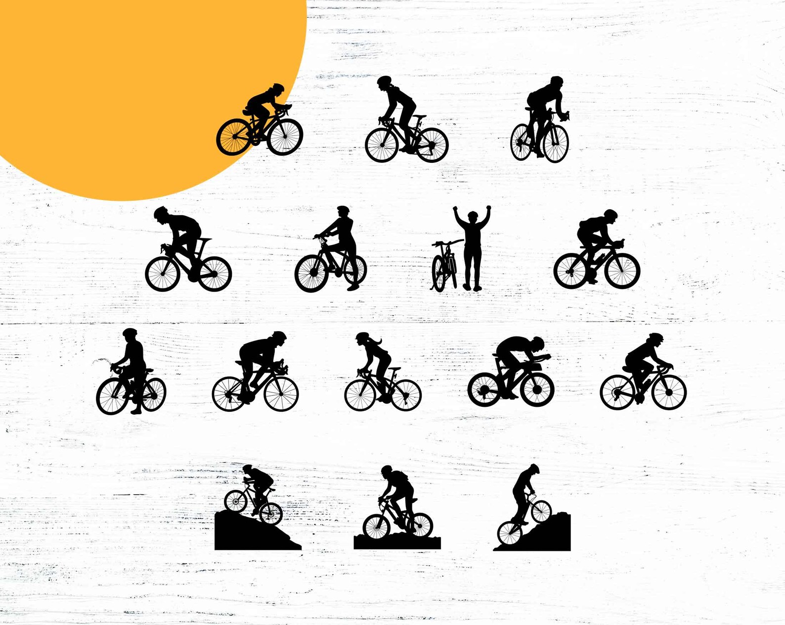 Cycling SVG Icon Pack Printable SVG Pack Digital SVG Editable Template ...