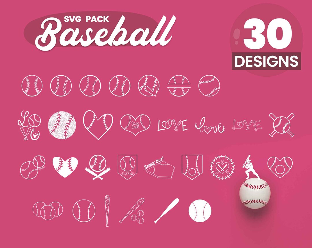 Baseball SVG Icon Pack Printable SVG Pack Digital SVG Editable Template ...