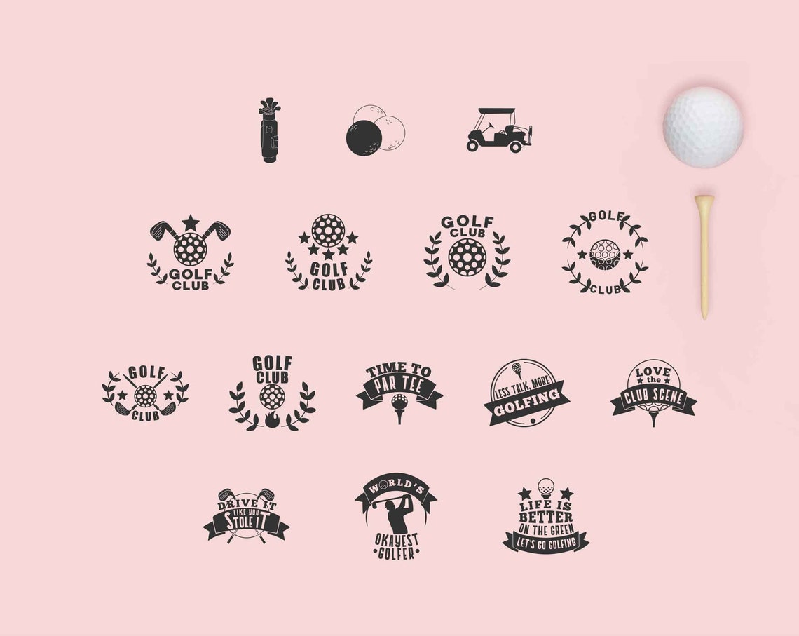Golf SVG Icon Pack Printable SVG Pack Digital SVG Editable Template ...