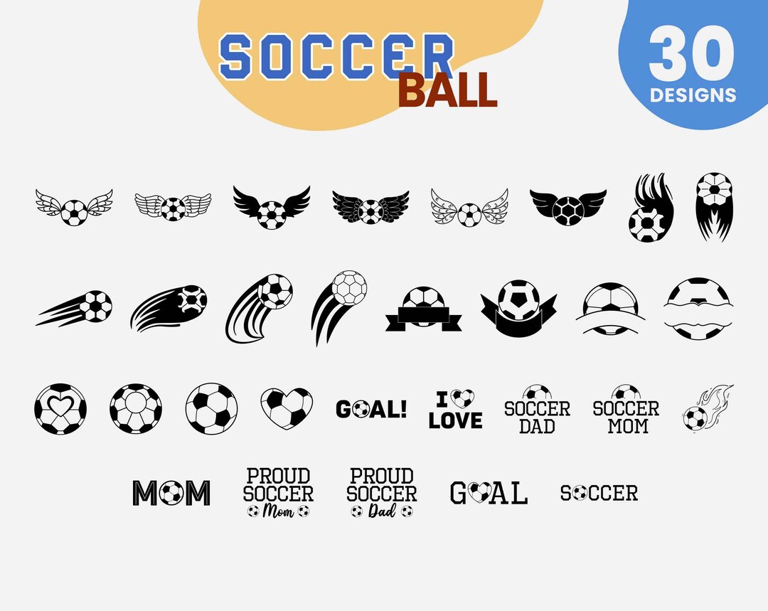 Soccer Ball SVG Icon Pack Printable SVG Pack Digital SVG Editable ...