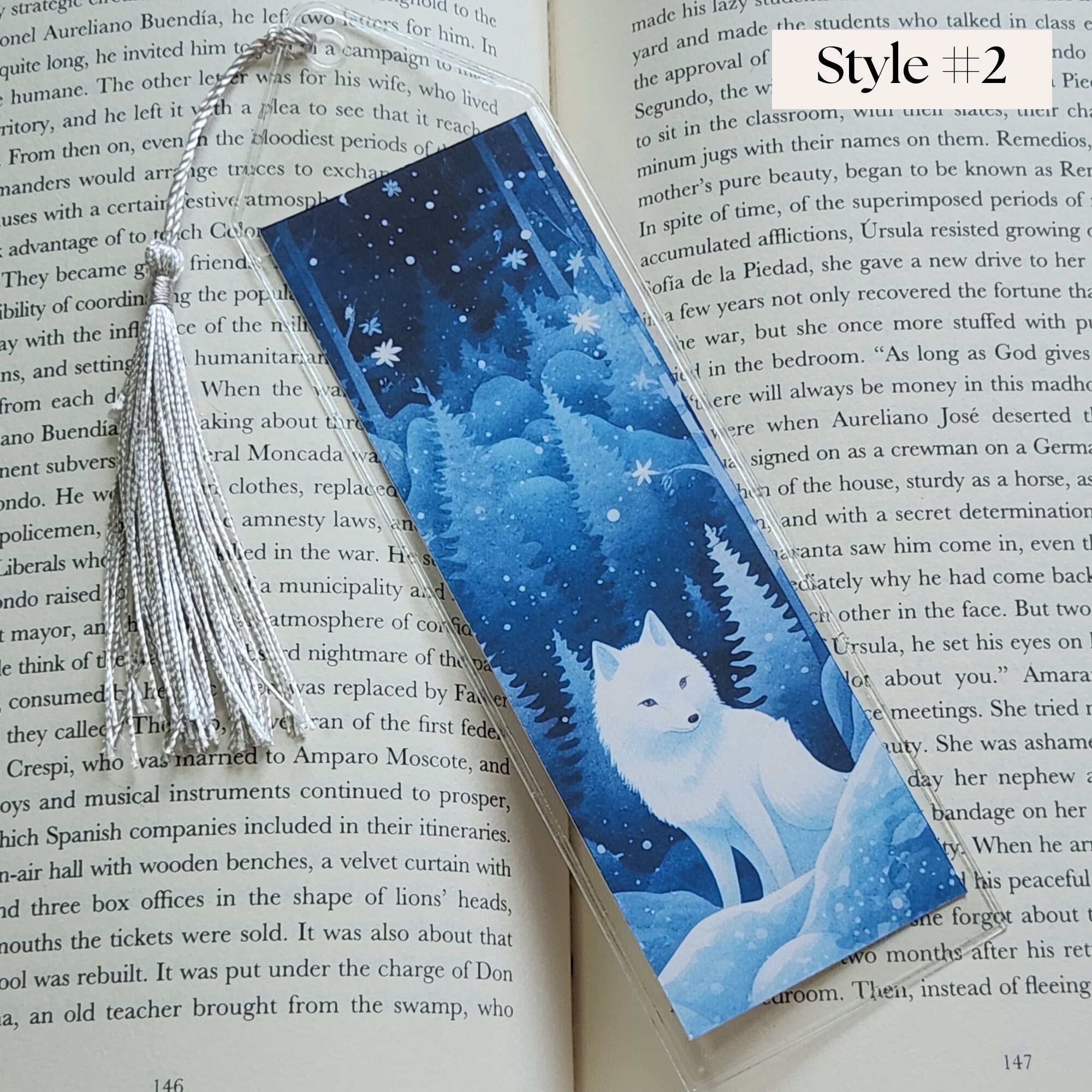 White Fox Winter Bookmark, Gift for Readers, Unique Aesthetic Bookmark ...