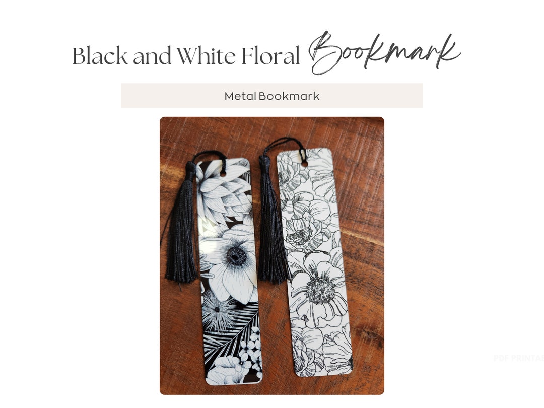Black and White Floral Metal Bookmarks, Gift for Readers - Etsy