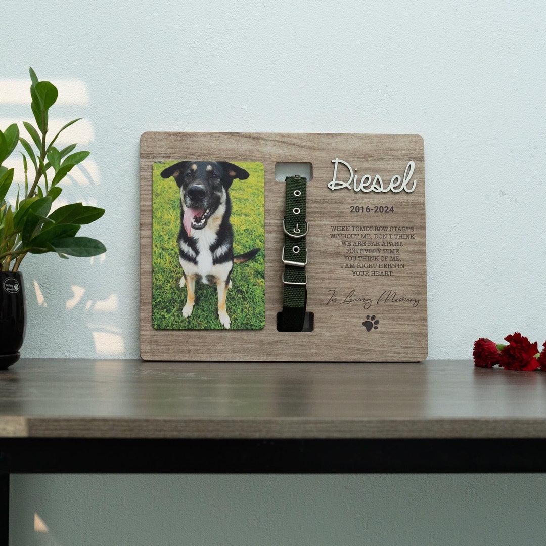 Memorial Pet Collar Sign, Custom Dog Memorial Gifts,dog Memorial Wood ...