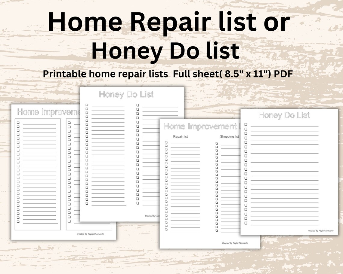 Home Improvement Checklist/ Home Improvement Planning/ House ...