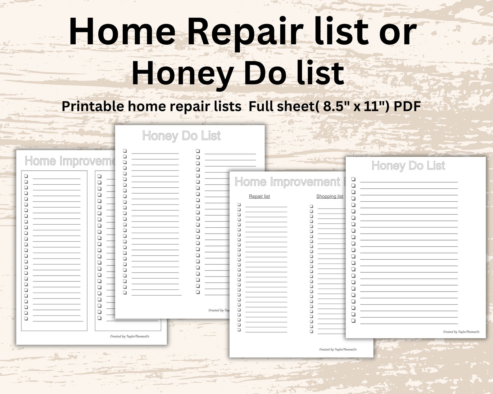 Home Improvement Checklist/ Home Improvement Planning/ House ...