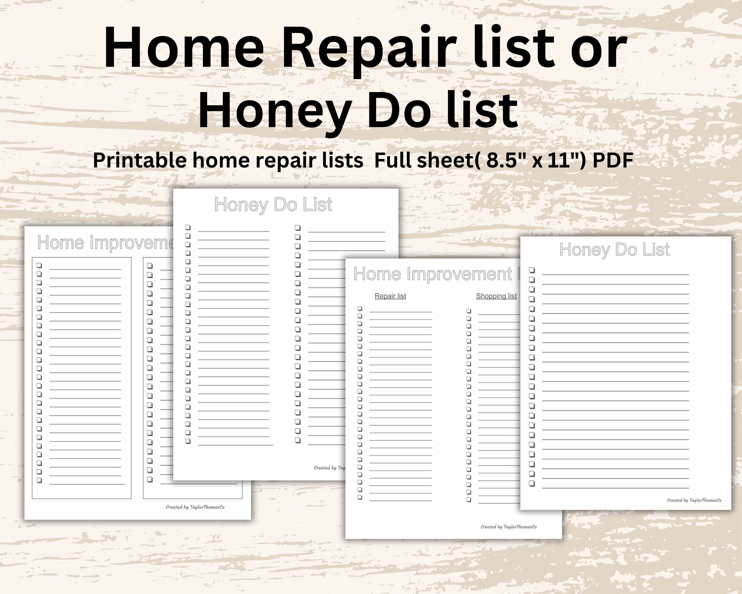 Home Improvement Checklist/ Home Improvement Planning/ House ...